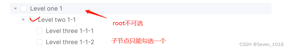 Element plus el-tree 实现选择框单选、根节点不可选的功能代码_elementplus tree 单选-CSDN博客