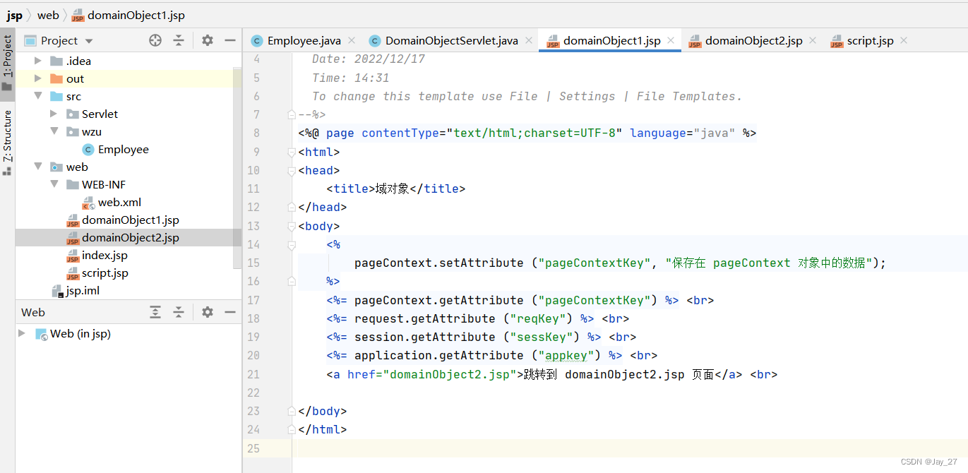 JSP——使用JSP域对象存取数据_jsp中application在哪里查看-CSDN博客