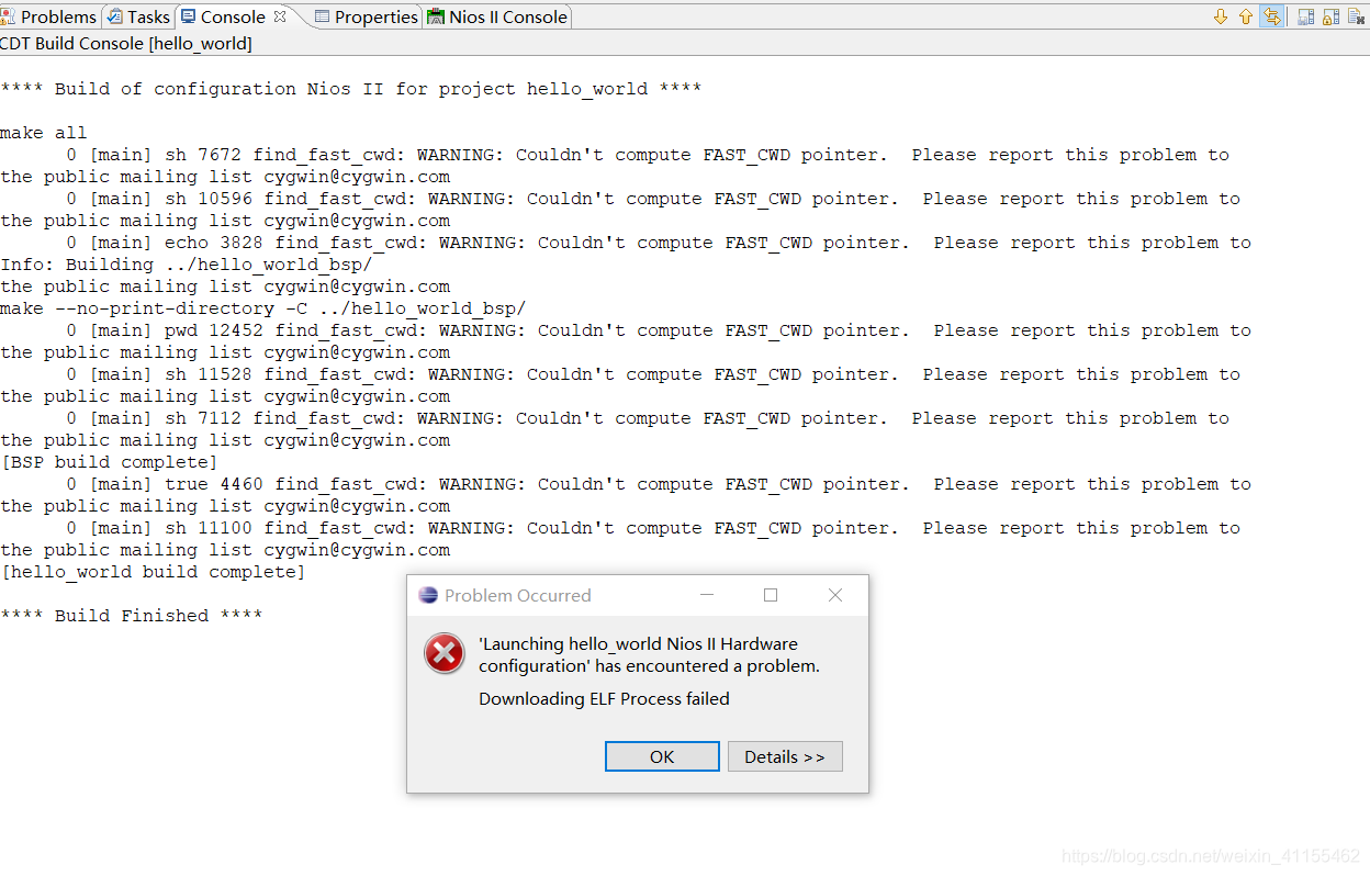 实战篇：nios Ii Helloworld项目编译错误汇总nios2 Couldnt Compute Fast Cwd Pointer Csdn博客