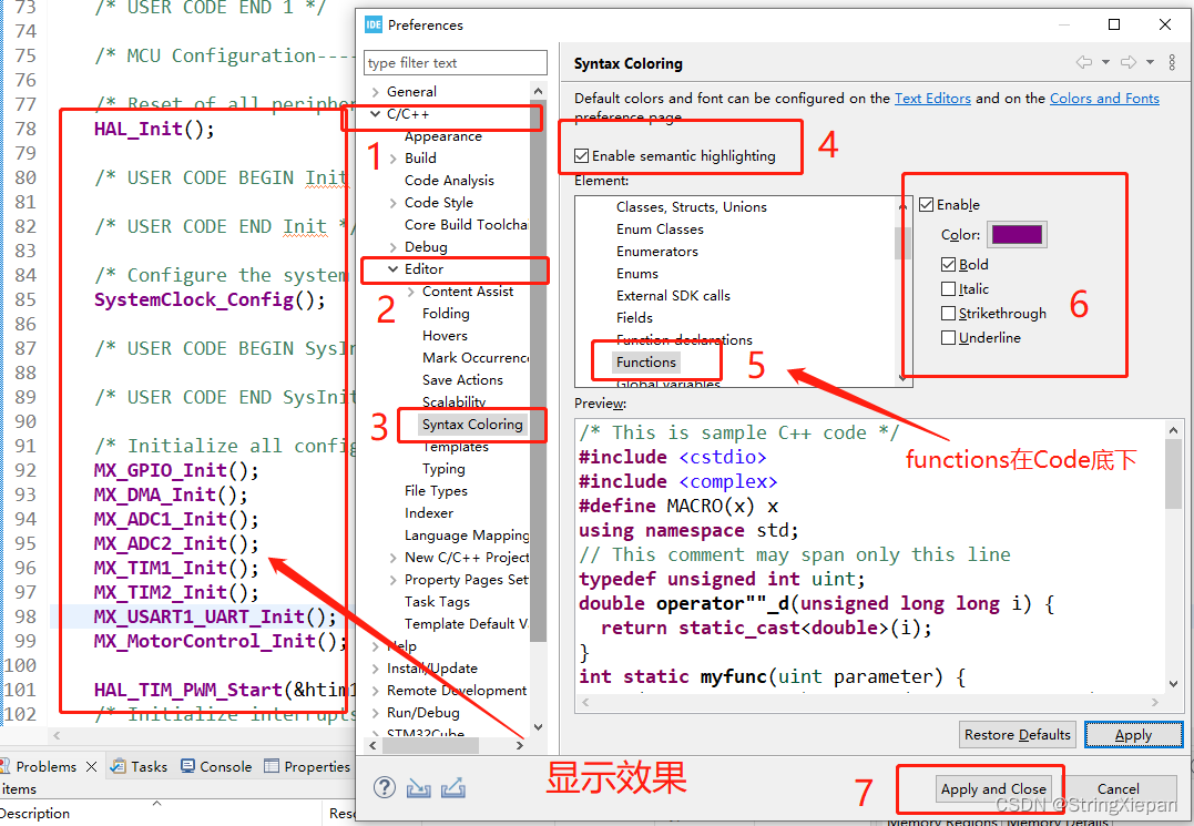 【cubeIDE技巧】01.方法调用加粗显示，换醒目颜色显示_cubeide 怎么修改背景色-CSDN博客