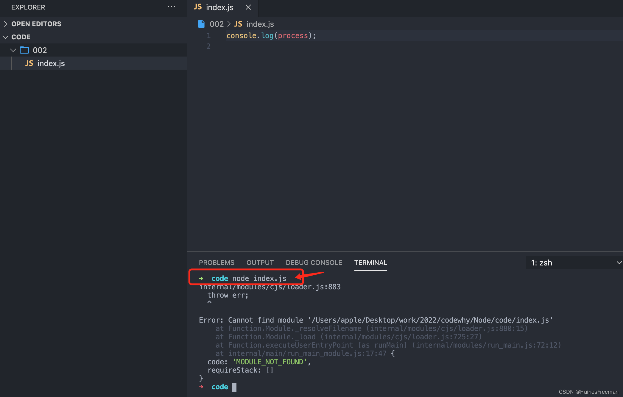 internal/modules/cjs/loader.js:883 throw err；-CSDN博客