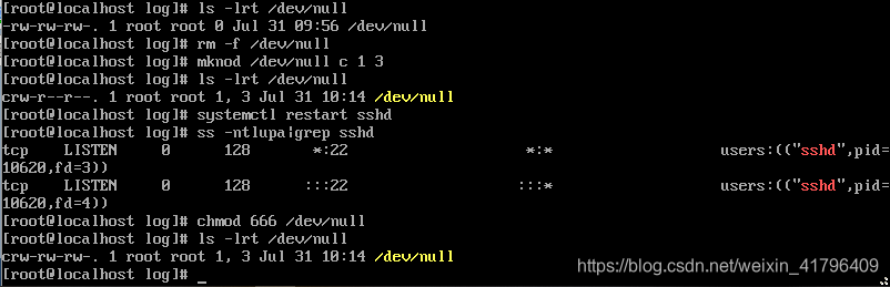 Linux-疑难杂症--sshd: Cloudn't open /dev/null : permission denied_linux open dev null or dup ...