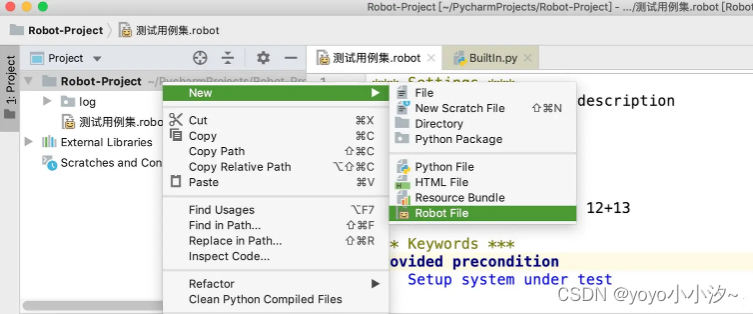 在 Pycharm 当中编写 RobotFramework 测试用例_pycharm运行robot脚本-CSDN博客