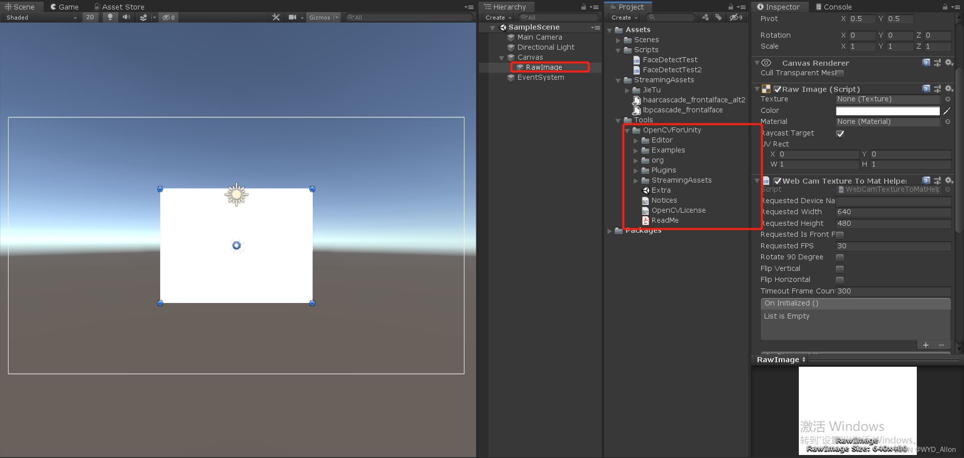 OpenCV人脸识别插件初步使用方法_opencv for unity model is not load-CSDN博客