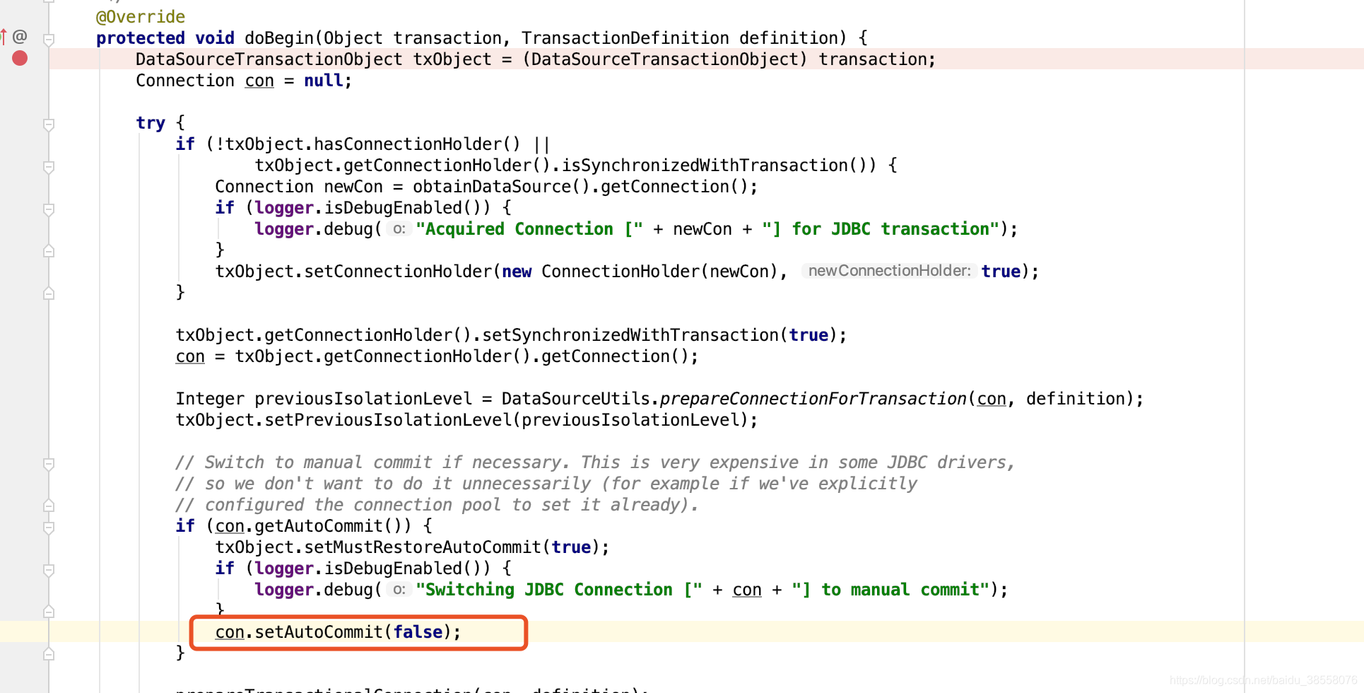 spring DataSourceTransactionManager设置连接手动提交的位置_spring datasourcetransactionmanager提交当前连接-CSDN博客