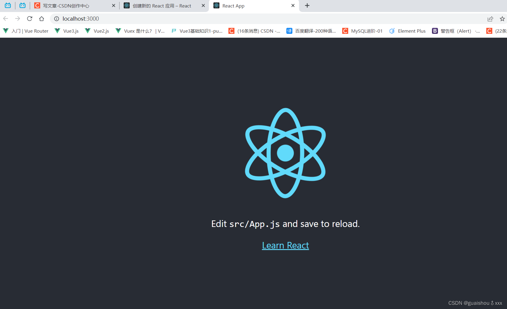 创建新的 React 应用_react create app-CSDN博客