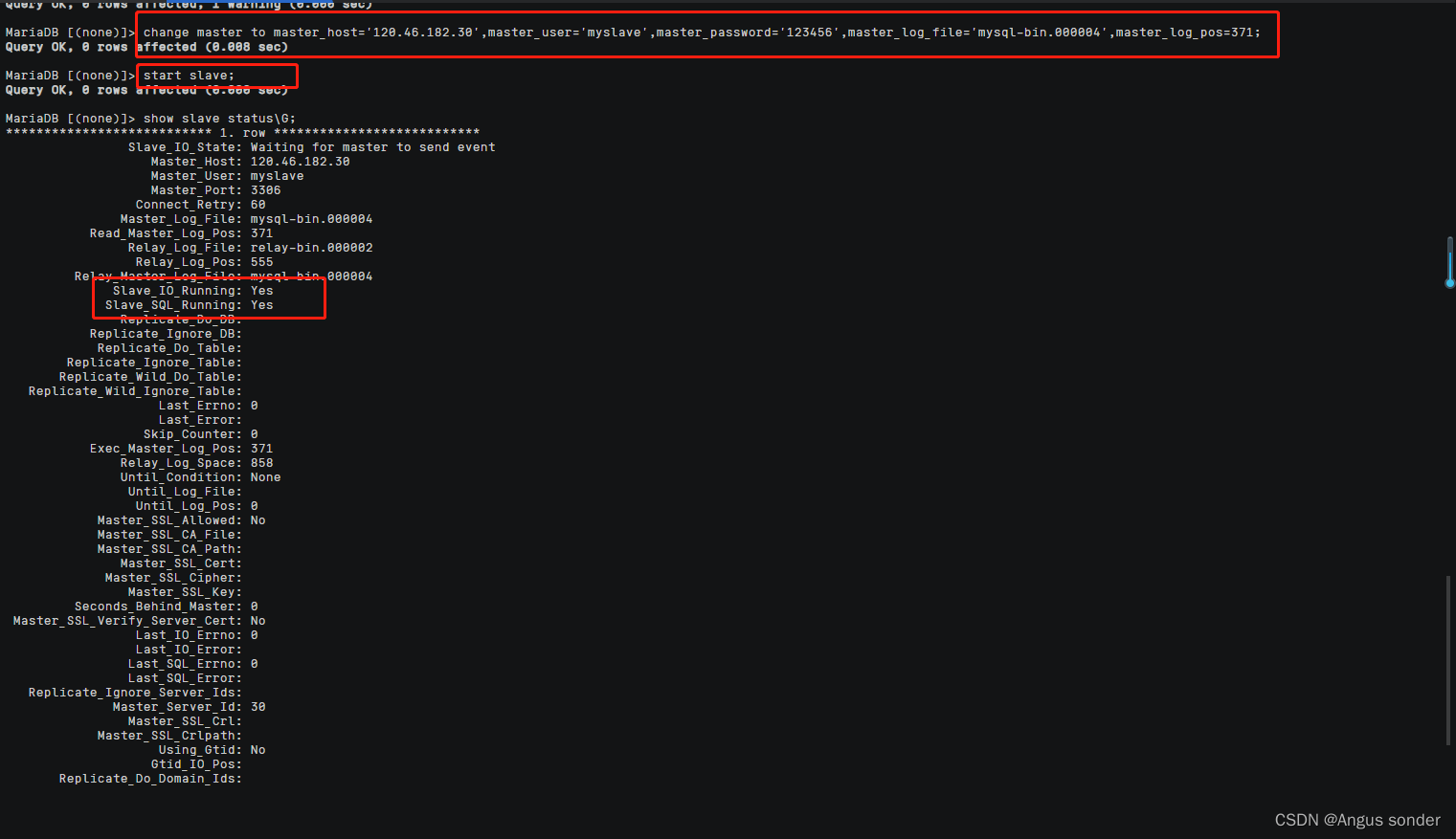 MariaDB半同步主从配置_mariadb show slave status;-CSDN博客
