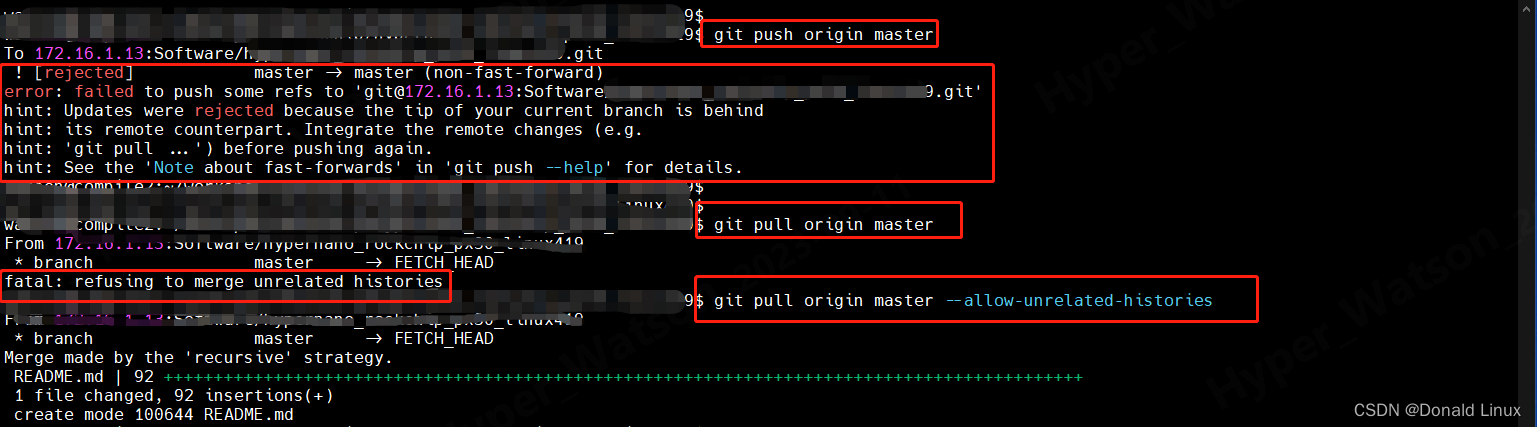 git push 到gitlib提示! [rejected] master -＞ master (non-fast-forward) error: failed to push some ...