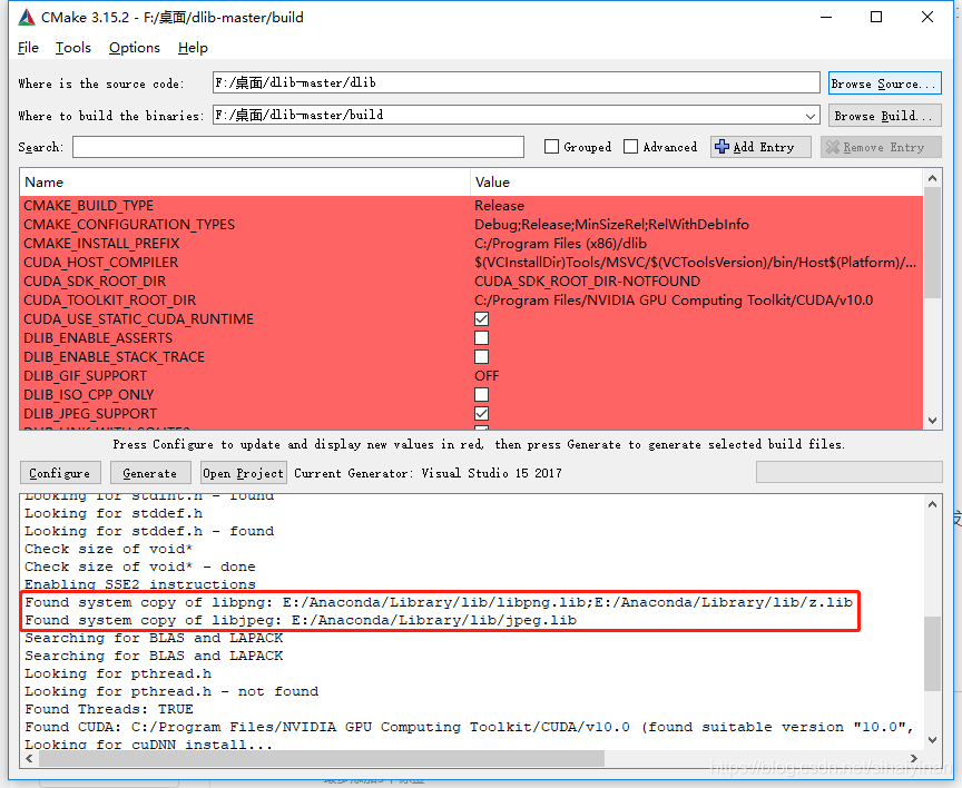 使用vs2017 + cmake 编译 dlib库的步骤以及遇到的问题_cmake-gui dlib-CSDN博客