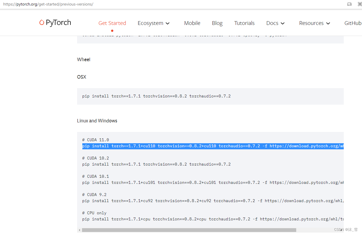 windows下安装pytorch1.7.1_torch1.7.1对应cuda版本-CSDN博客