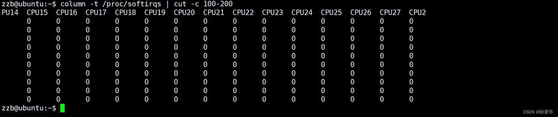 解决cat /proc/softirqs输出格式乱的问题_softirqs结果输出解读-CSDN博客