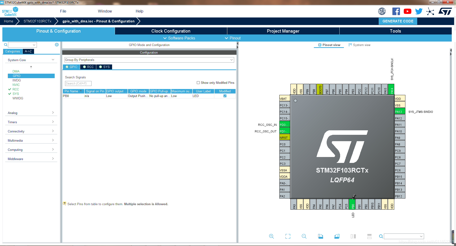 STM32 | 基于 HAL 库实现 DMA 驱动 GPIO 高速翻转_sys mode and configuration-CSDN博客