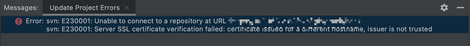 Svn异常之svn E230001 Server Ssl Certificate Verification Failed Svn E230001 Server Ssl