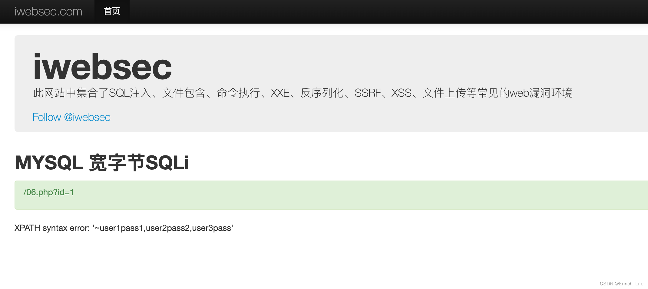 iwebsec sql-宽字节注入_iwebsec宽字节注入-CSDN博客