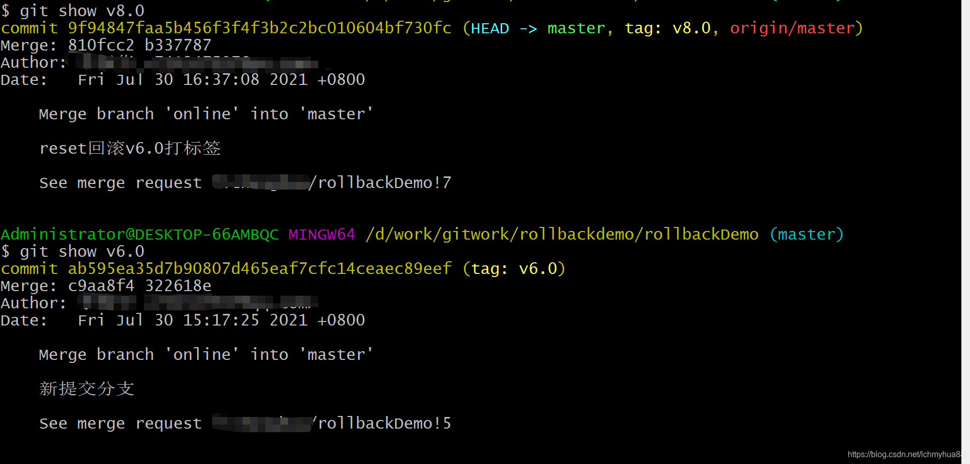 图文详解 Git线上恢复之前任意版本的两种方法reset、revertgitlab Revert Csdn博客