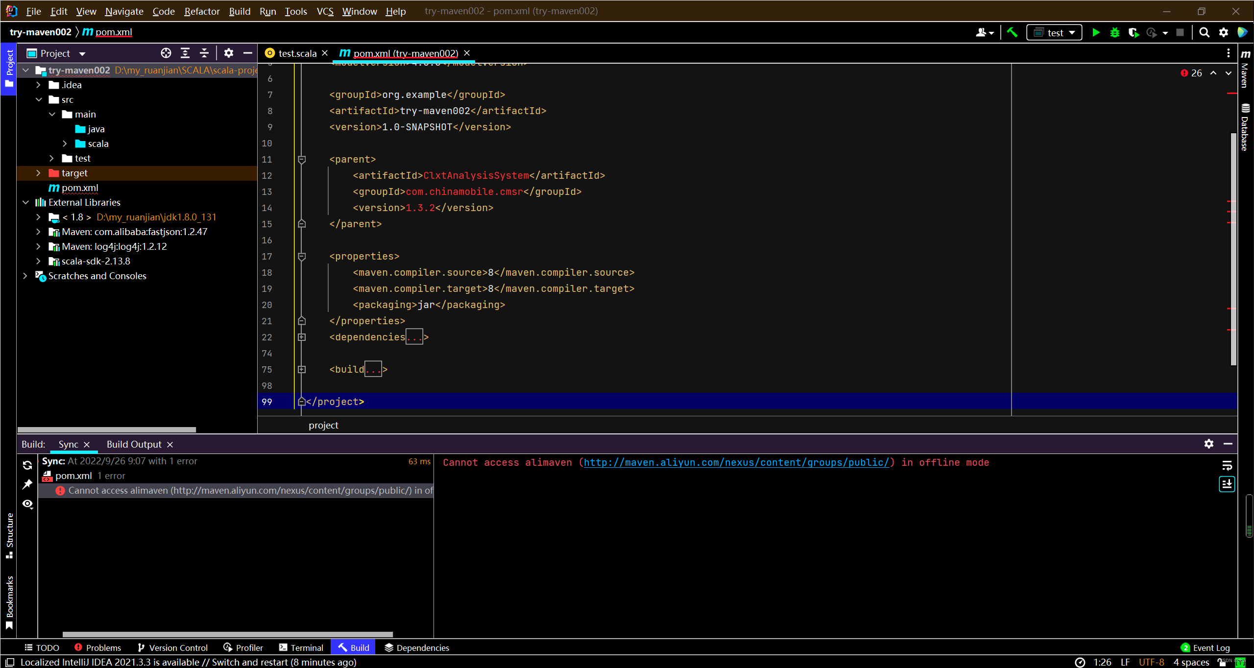 idea2021.3.3 创建maven-scala项目并解决遇到的问题_cannot find project scala library-CSDN博客