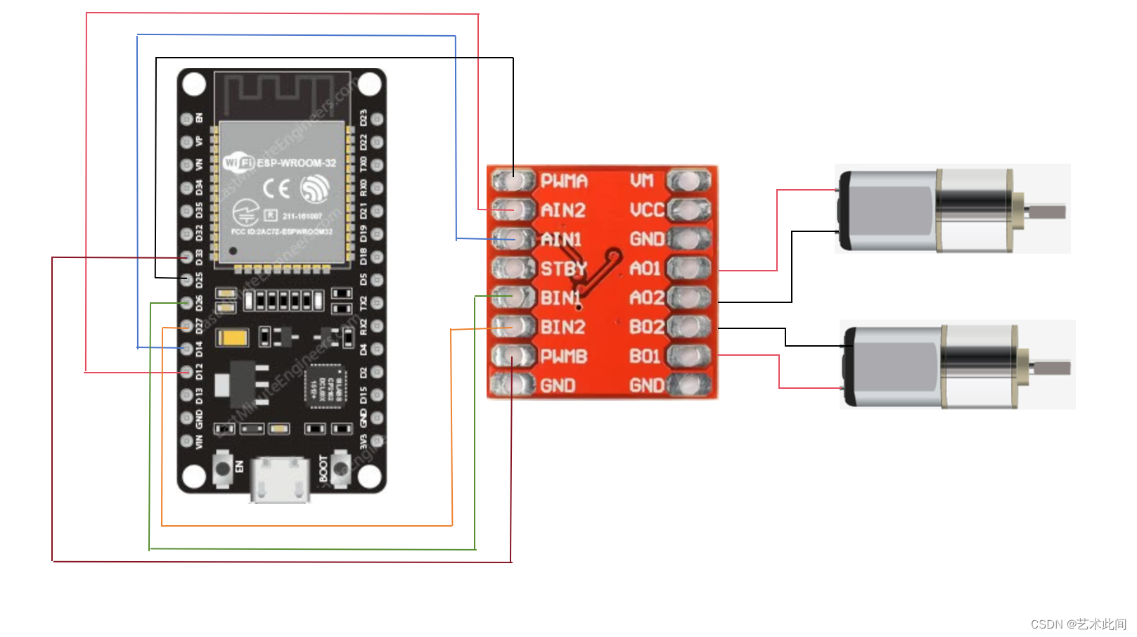 ESP32—TB6612FNG直流电机驱动（arduion串口通信控制电机转速）_tb6612fng电机驱动模块-CSDN博客