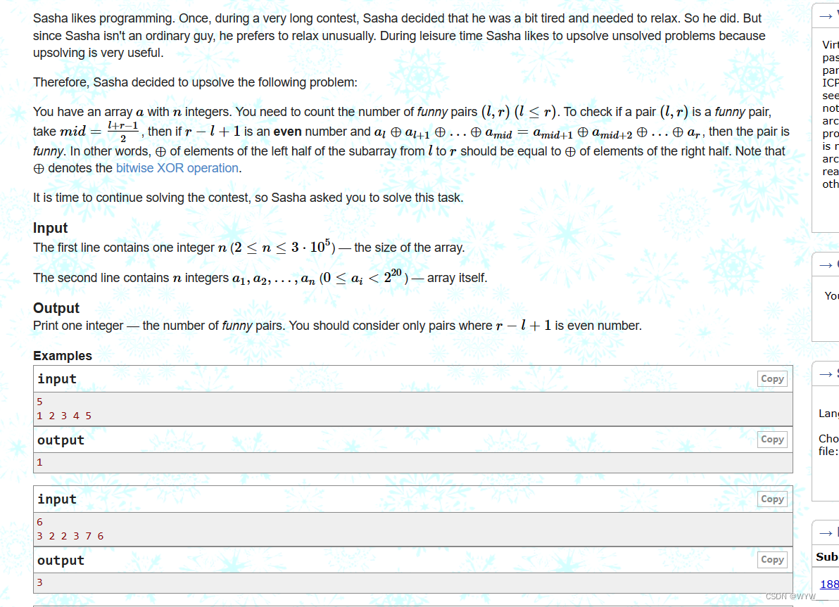 A. Sasha and a Bit of Relax(异或的性质 + 前缀和的性质)-CSDN博客