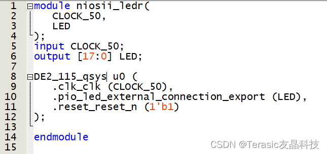 第6篇：创建Nios II工程之控制LED＜一＞_在nios初始化15个led灯用什么代码-CSDN博客