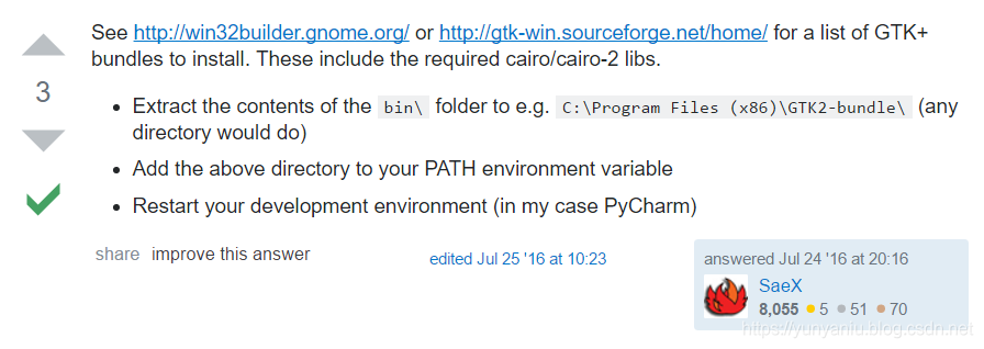 成功解决OSError: dlopen() failed to load a library: cairo / cairo-2 / cairo-gobject-2 / cairo.so.2 ...