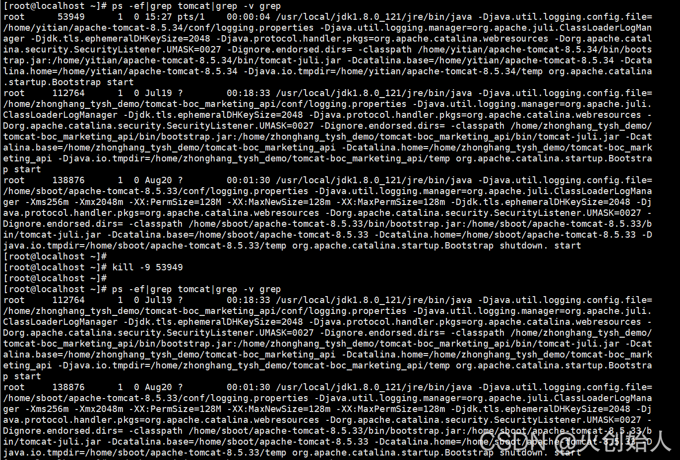 ps -ef | grep tomcat 启动三个Tomcat服务器了_ps -ef | grep tomcat grep --color=auto tomcat-CSDN博客