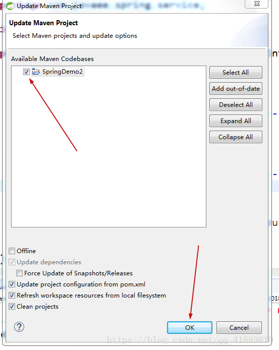 Project configuration is not up-to-date with pom.xml. Run Maven->Update Project or use Quick Fix ...