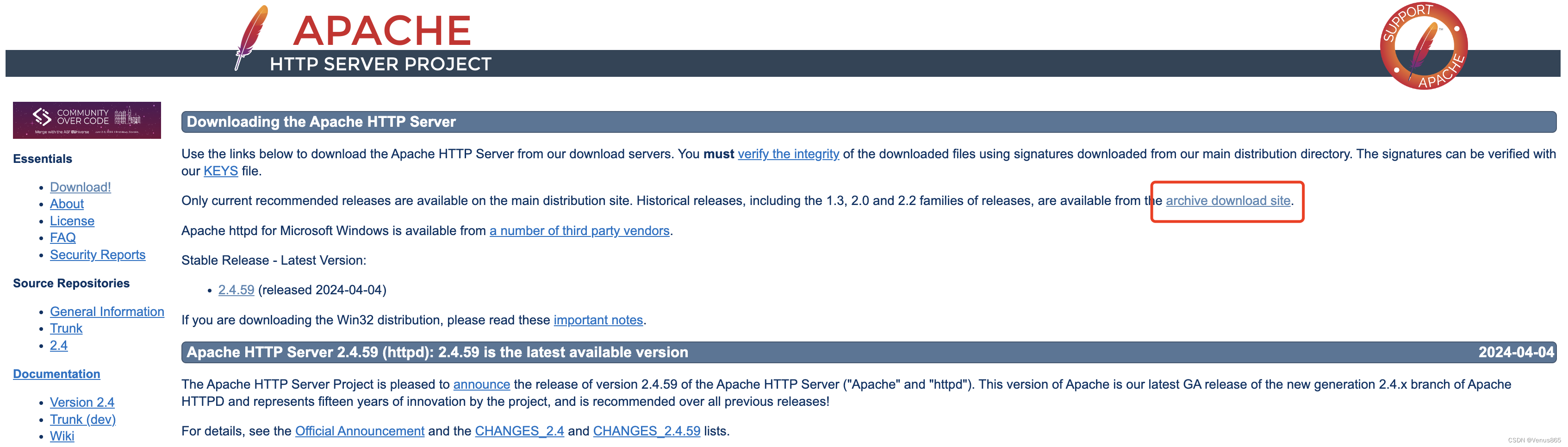 Apache指定版本下载_appache旧版本-CSDN博客