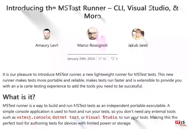 微软推出独立 MSTest Runner C# 单元测试工具，无需 Visual Studio 即可运行-CSDN博客