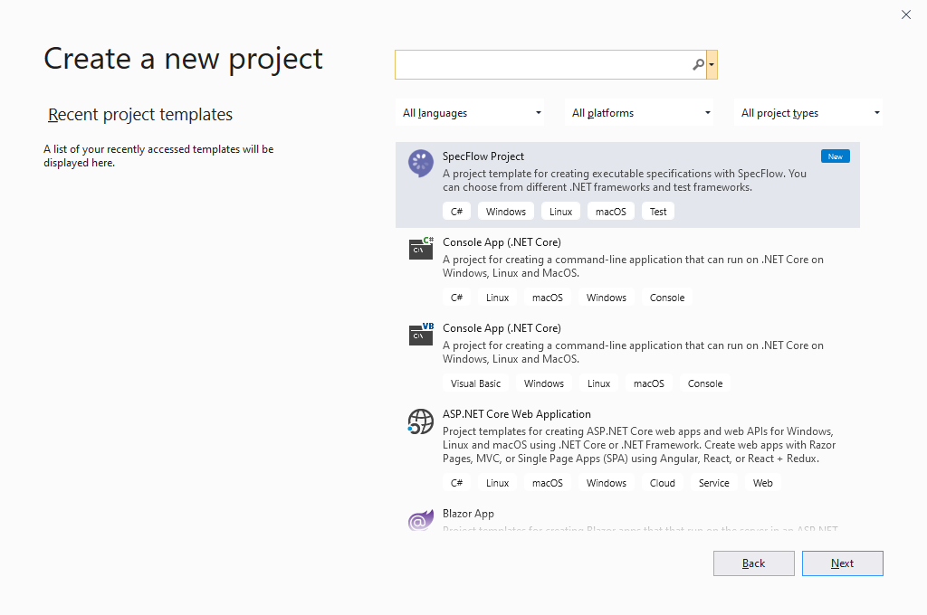 SpecFlow 笔记 第二弹 （搭建环境）_specflow 2019如何使用-CSDN博客