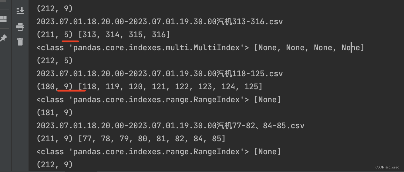 Python Pandas打印csv文件时无法正常显示行号，数据前两列被冻结dfloc ~lumnsstrmatchunnamed Csdn博客