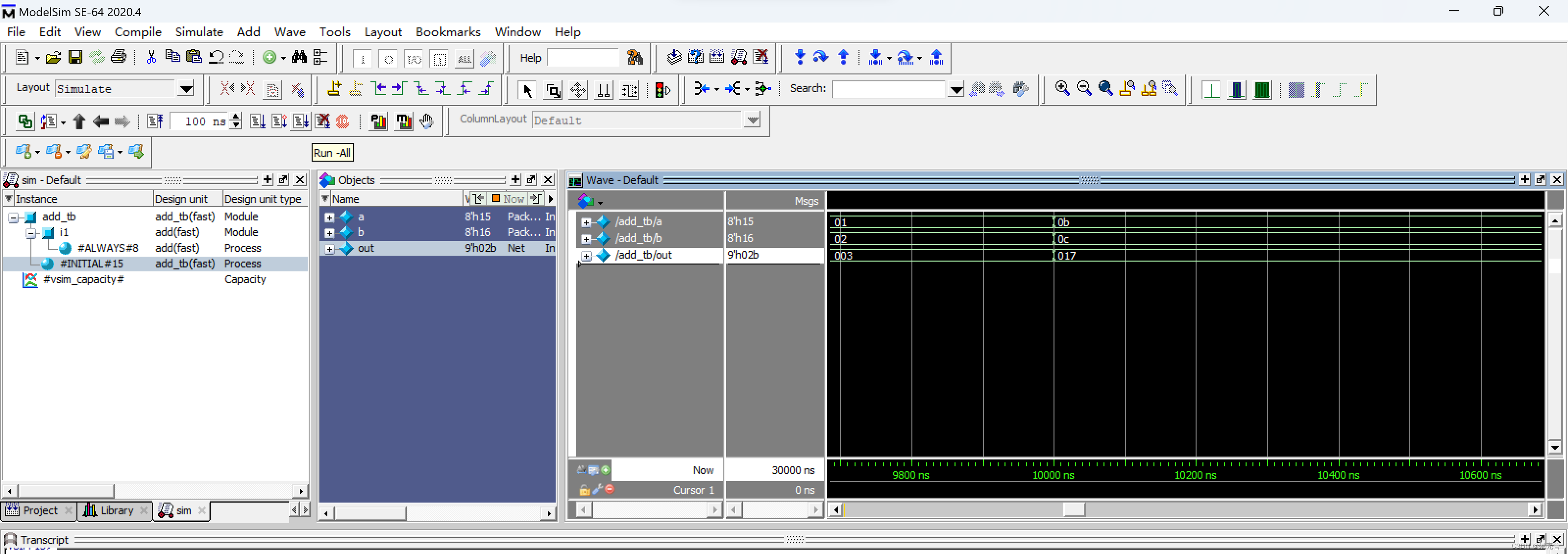 手把手教你Modelsim仿真【2020.4版本】_modelsim2020.4-CSDN博客