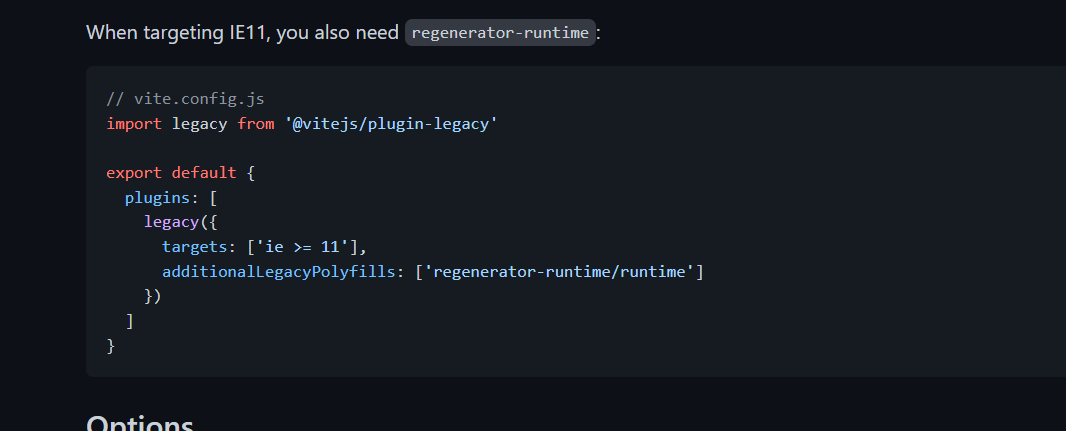@vitejs/plugin-legacy不能使vue3支持ie11_plugin-legacy overrode 'build.target'. you should -CSDN博客