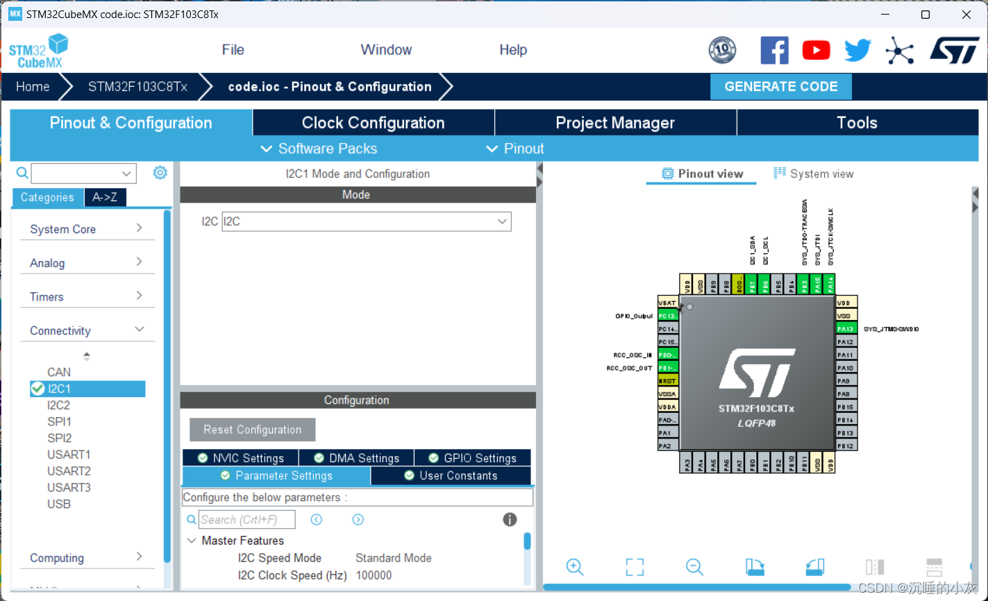 stm32hal库硬件IIC使用OLED（SSD1306）_hal i2c ssd1306-CSDN博客