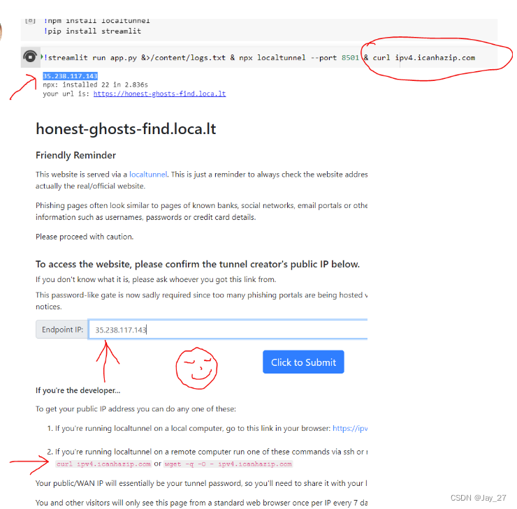 【金】？Y？ python网页前端streamlit_notebook "localtunnel-CSDN博客