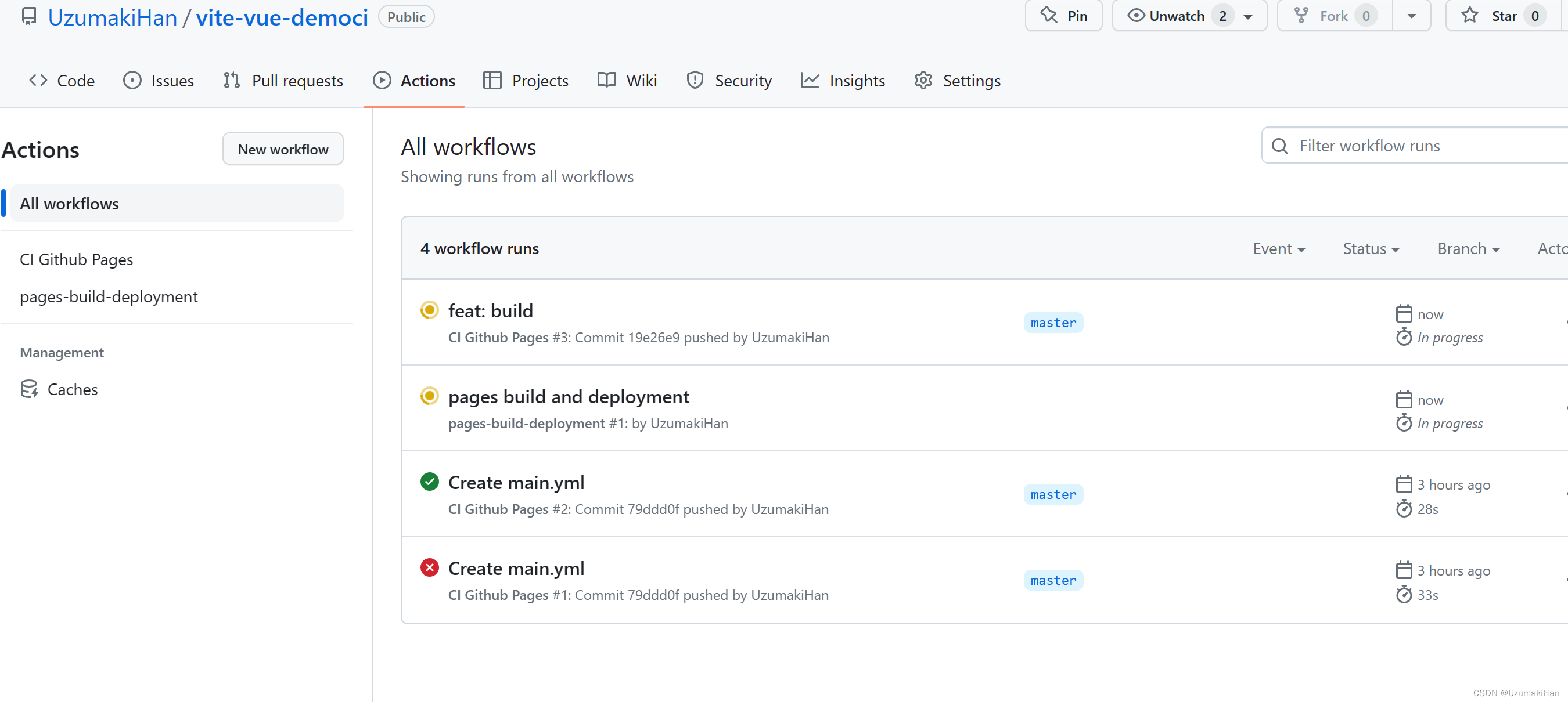 使用github Cicd 简单部署vue项目github的cicd构建前端项目 Csdn博客