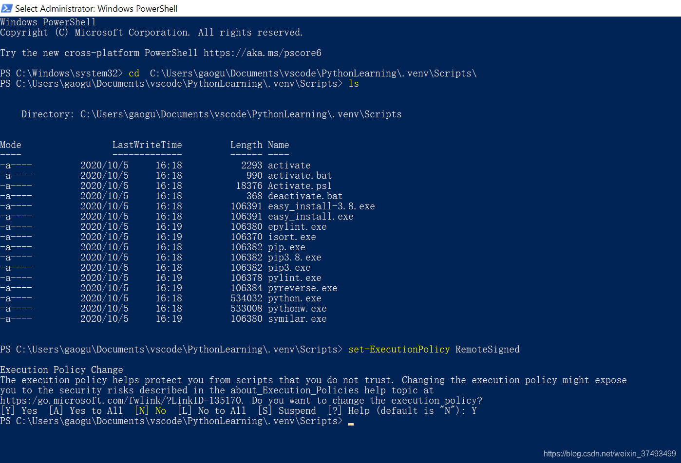 ps1 cannot be loaded because running scripts is disabled on this system. ------vscode编写python遇到 ...