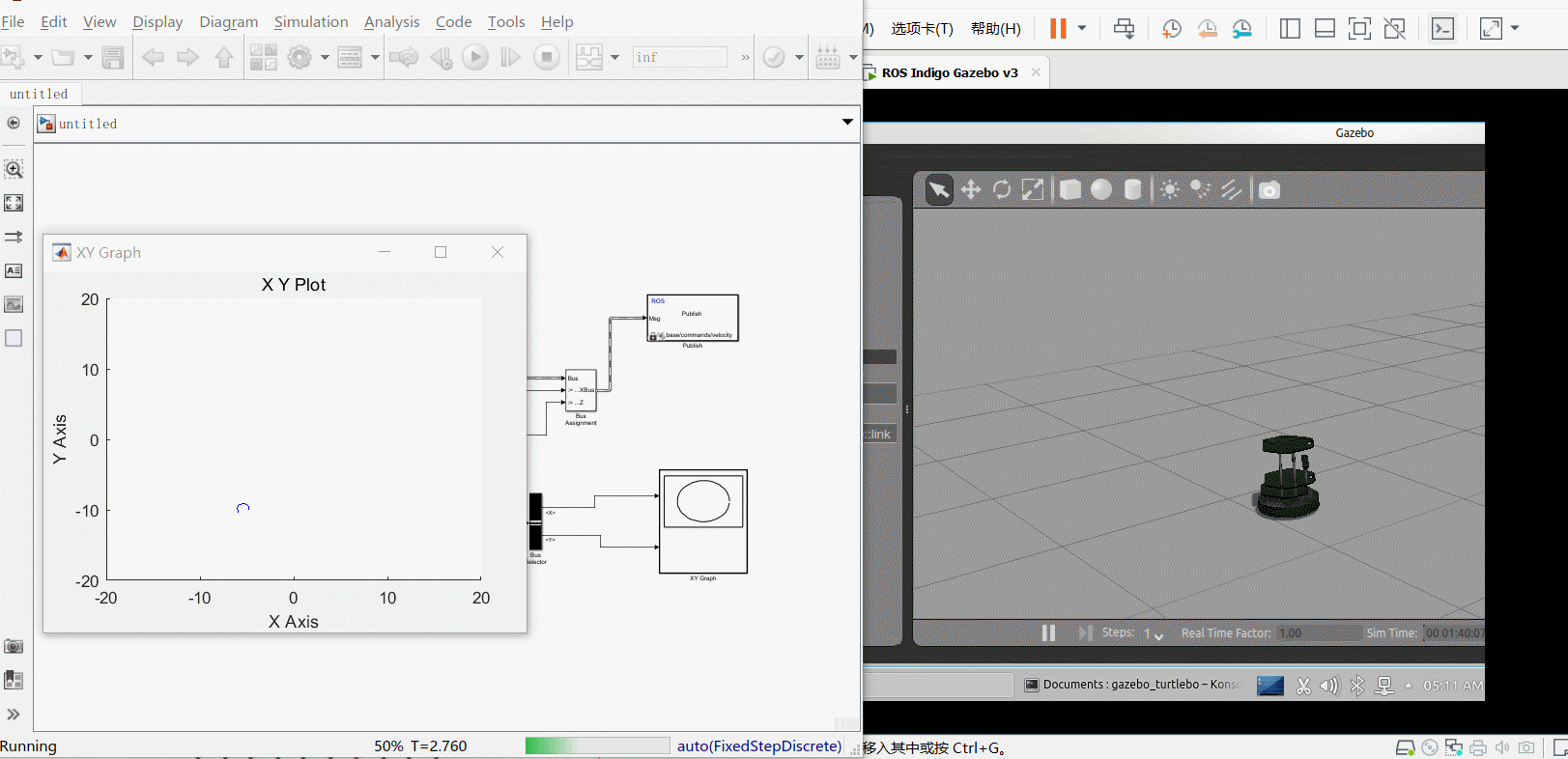 通过simulink连接ROS支持的机器人（翻译）_simulink ros gazebo-CSDN博客