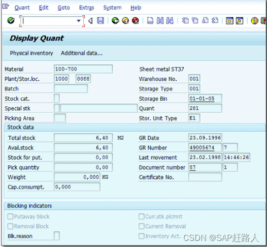 SAP Press-WM-1.0 Basic Warehouse Functions-1.5.2 Display Quants-CSDN博客