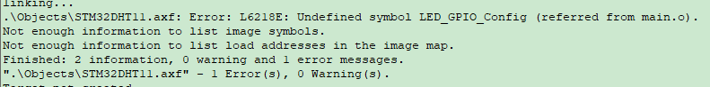 Error: L6218E: Undefined symbol XXXX (referred from main.o)_l6218e ...