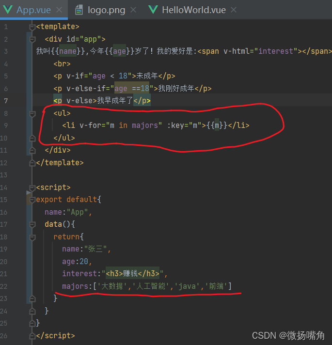 Vue.js 指令详解：v-html, v-bind, v-on, v-model, v-if/v-else-if, v-for-CSDN博客