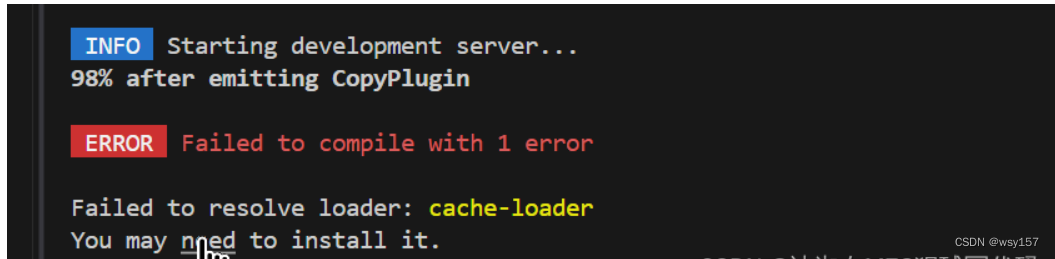 Failed to resolve loader: cache-loader You may need to install it.依赖报错-CSDN博客