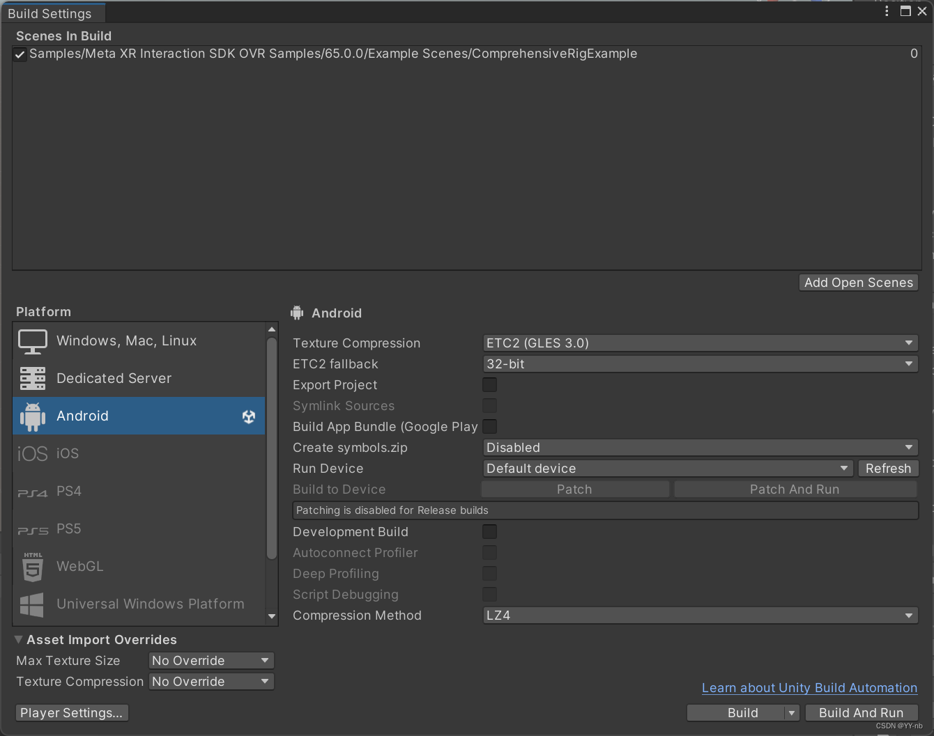 【重制版】Unity Meta Quest 一体机开发：前期准备，Meta XR SDK导入和环境配置，配置玩家物体-CSDN博客