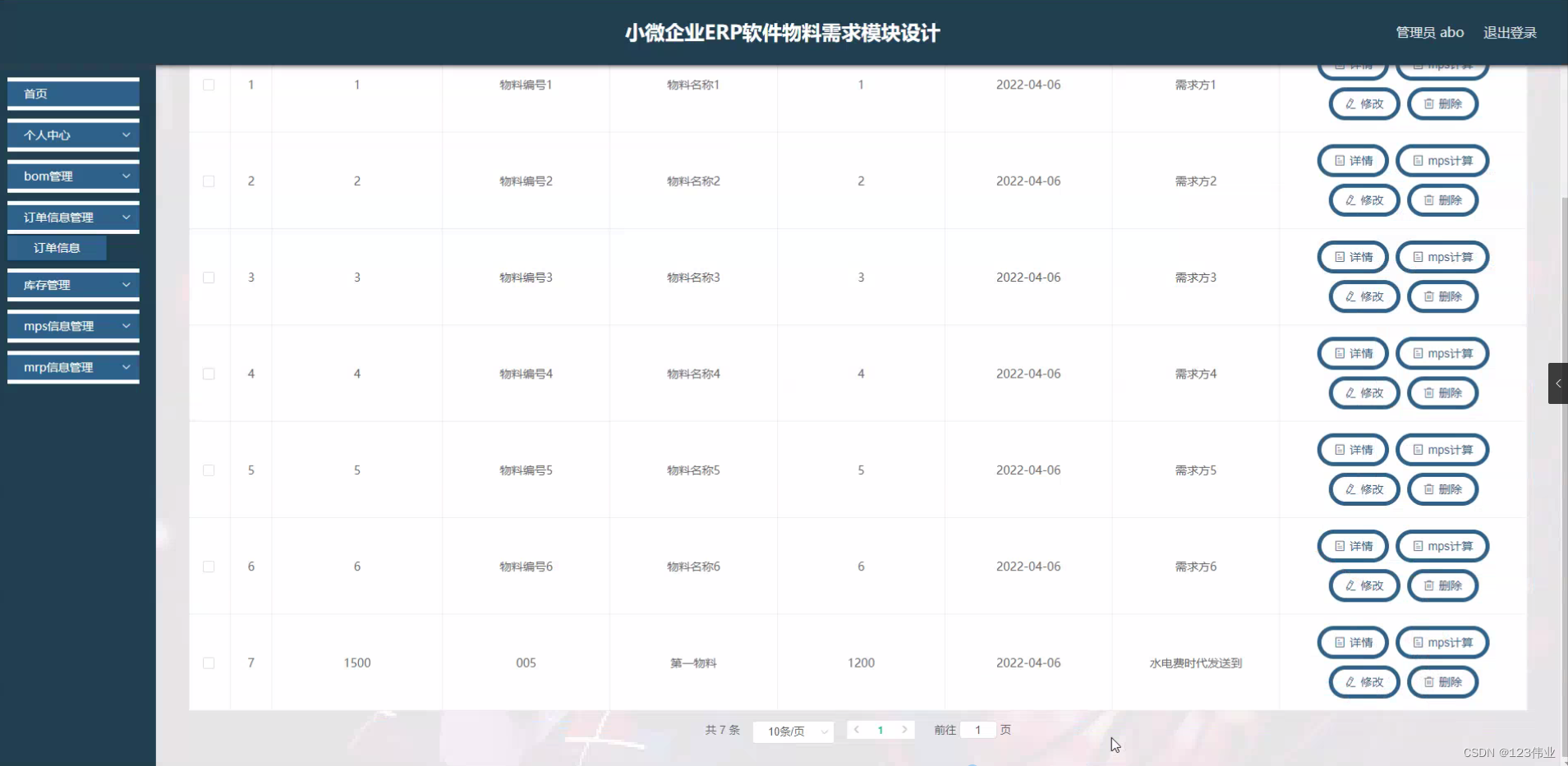 ssm毕设项目小微企业ERP软件物料需求模块设计55ss9（java+VUE+Mybatis+Maven+Mysql+sprnig）_毕设模块设计-CSDN博客