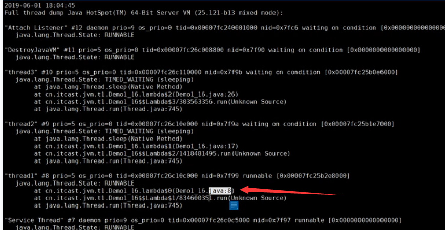 14.线程诊断_cpu占用高(top、ps H -eo pid,tid,%CPU | grep tid、clear、jstack pid)-------注意jstack输出的线程信息是16进制 ...