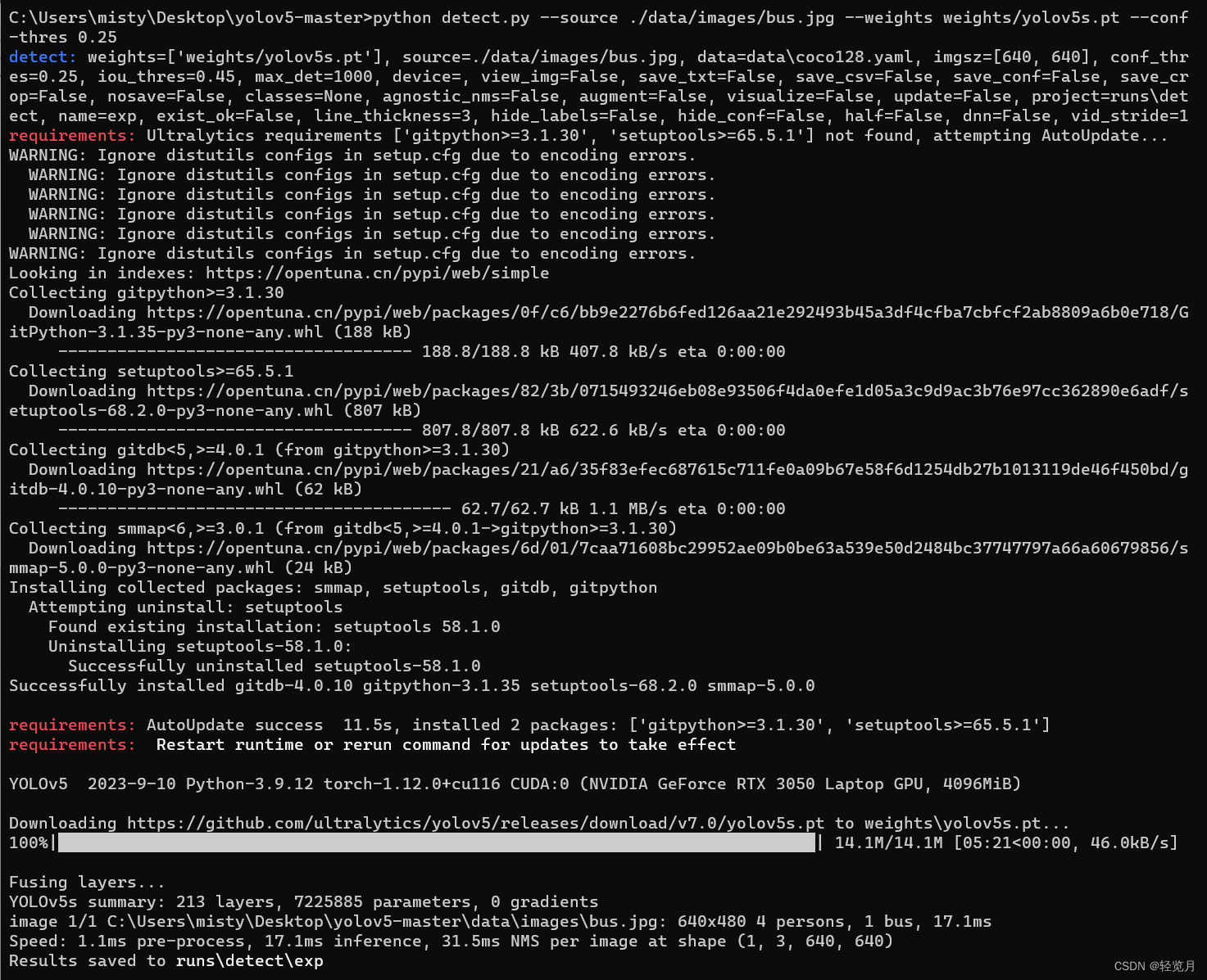 YOLOv5--Try it for the first time and run-CSDN博客