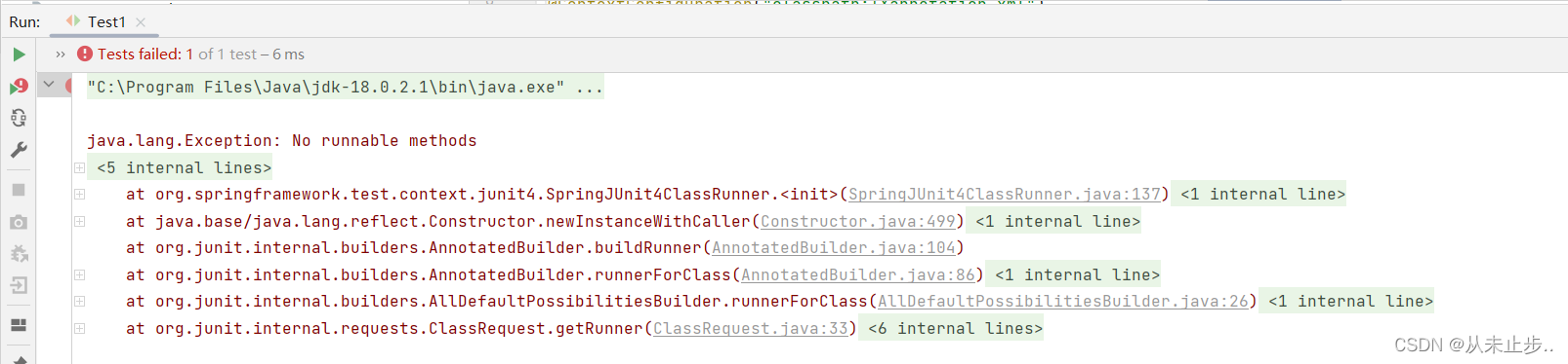 解决java.lang.Exception:No runnable methods问题~_cucumber报错no runnable methods-CSDN博客