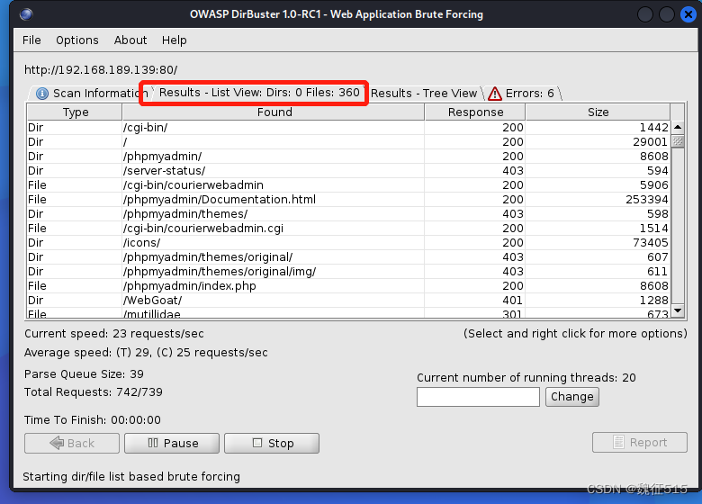 使用DirBuster寻找敏感文件和目录_owasp dirbuster-CSDN博客