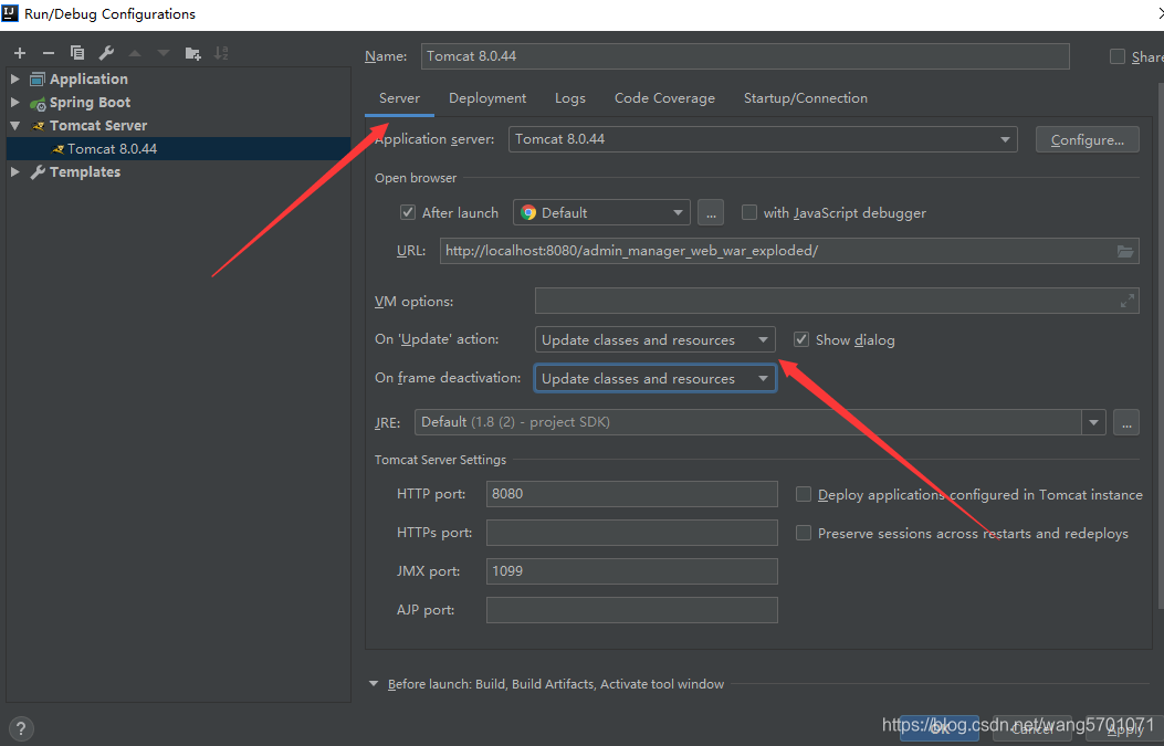 IDEA中Tomcat热部署的方法,以及解决热部署失败的原因_idea 热部署失败 tomcat 8.0.0: delete method not impleme-CSDN博客