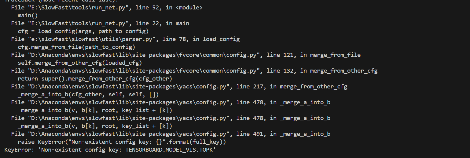 SlowFast环境安装爬坑记录_slowfastkeyerror: 'non-existent config key: kineti-CSDN博客